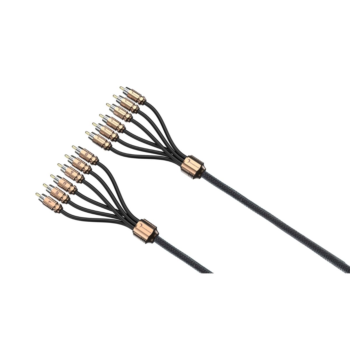 6 Channel 6 ft Dual Twisted RCA Cable - Car Audio Accessories